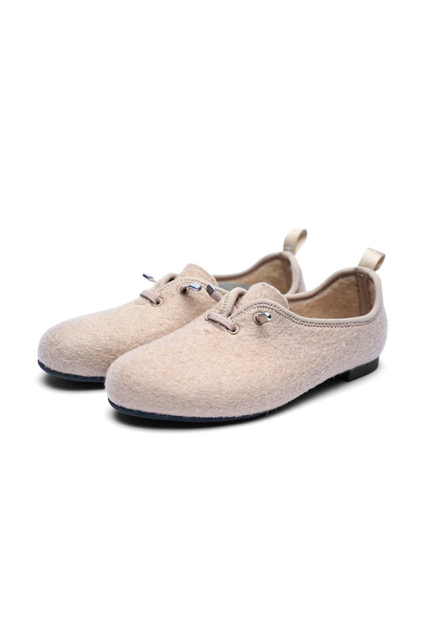 Cashmere Derby Shoes in Beige - Mongolian Gallery