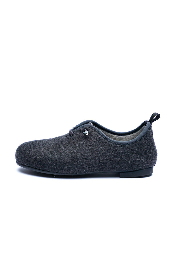 Cashmere Derby Shoes in Charcoal - Mongolian Gallery