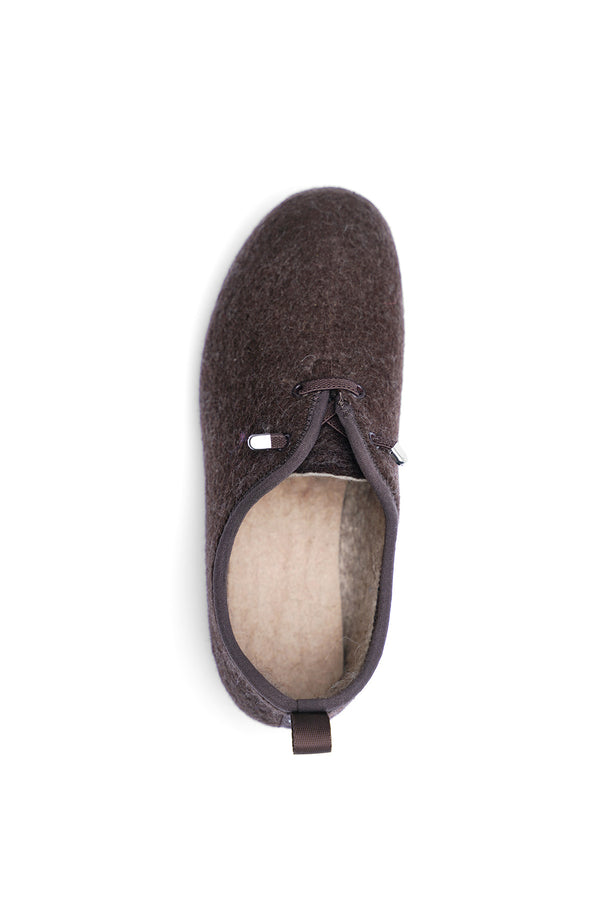 Cashmere Derby Shoes in Brown - Mongolian Gallery