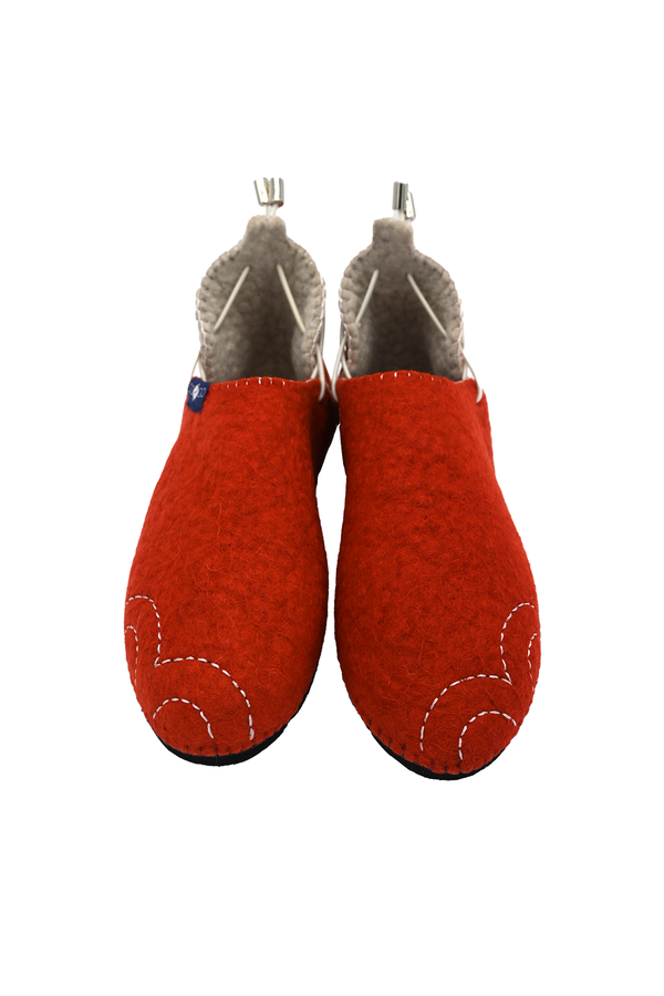 Handmade Wool Shoes Red - Mongolian Gallery