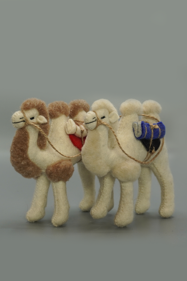 Felt Wool Two Hump Camel Medium sized - Mongolian Gallery